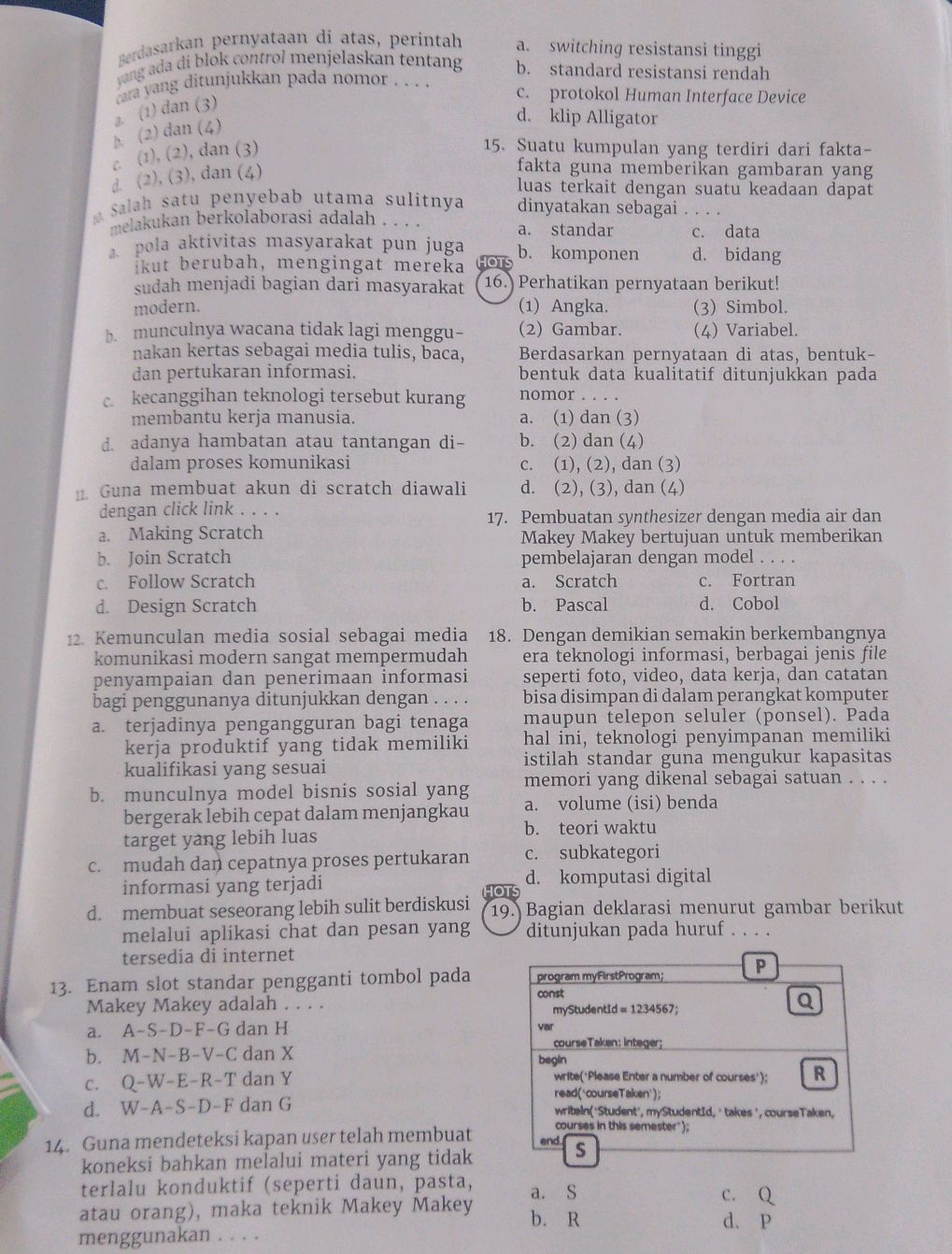 10. Berdasarkan pernyataan di atas, perintah | StudyX