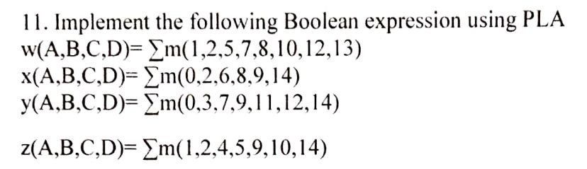11. Implement the following Boolean | StudyX