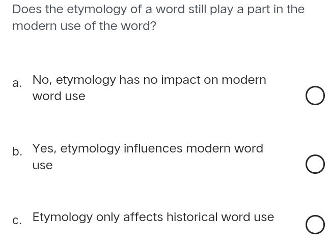 Does the etymology of a word still play a