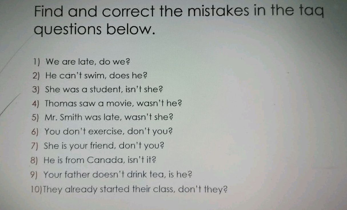 Find and correct the mistakes in the tag | StudyX