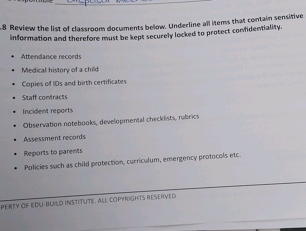8 Review the list of classroom documents | StudyX