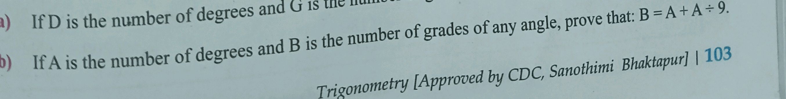 a) If D is the number of degrees and G is | StudyX