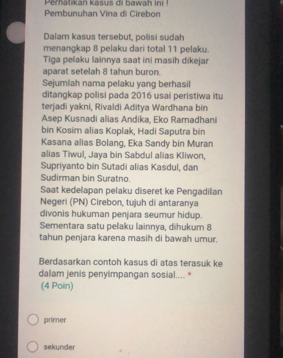 Berdasarkan contoh kasus di atas terasuk ke | StudyX