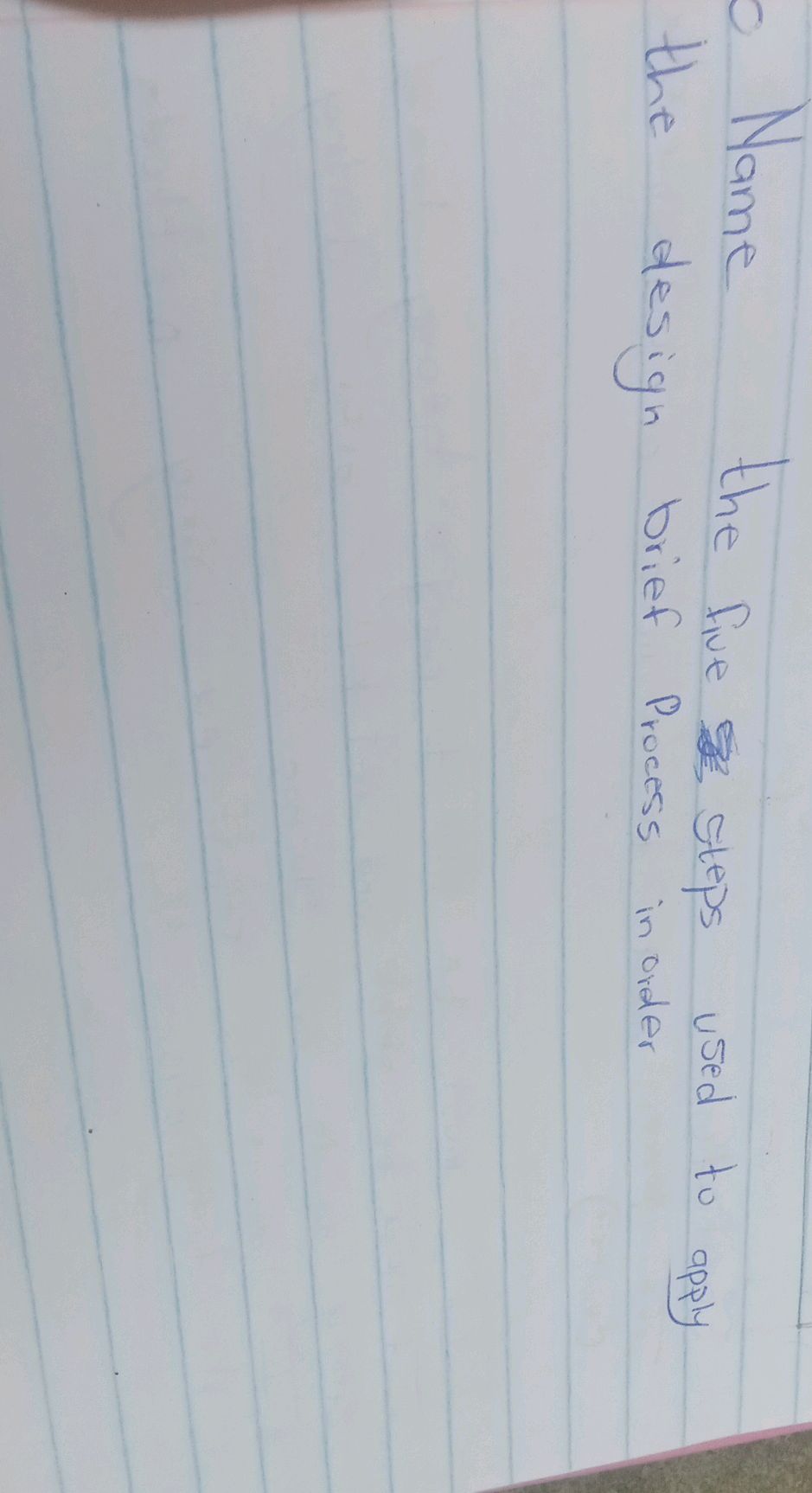 Name the five steps used to apply the design | StudyX