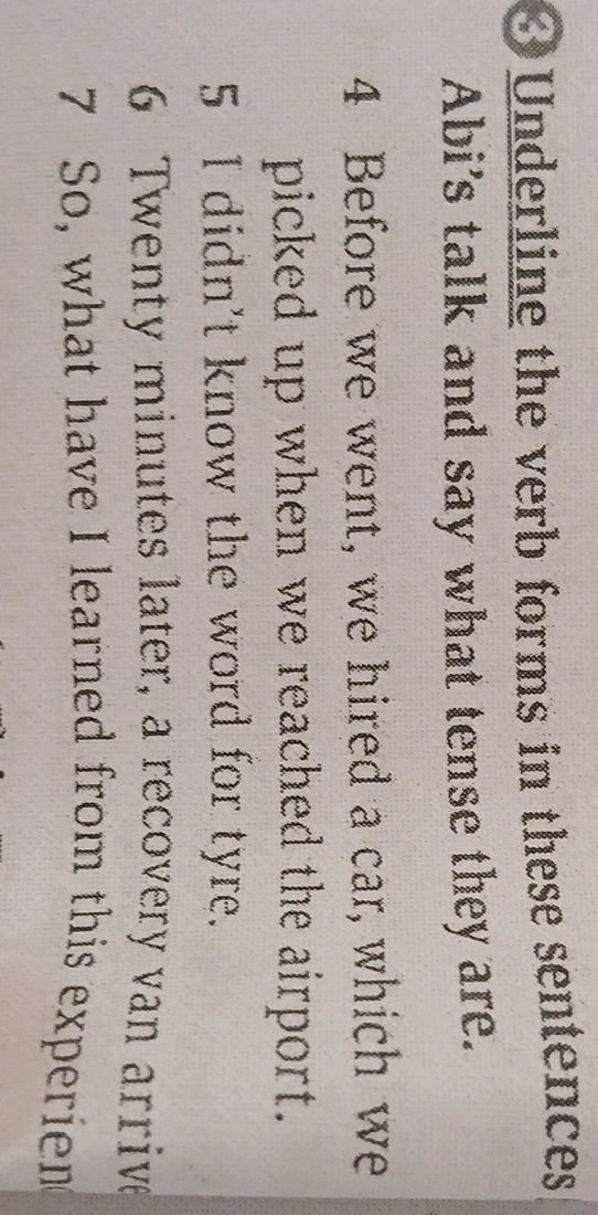 3 Underline the verb forms in these | StudyX