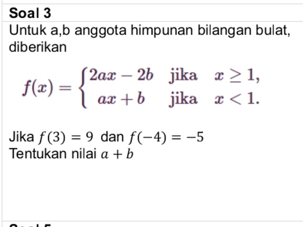 Soal 3 Untuk a,b anggota himpunan bilangan | StudyX