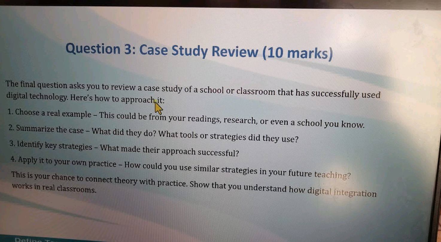 Question 3: Case Study Review (10 marks) | StudyX