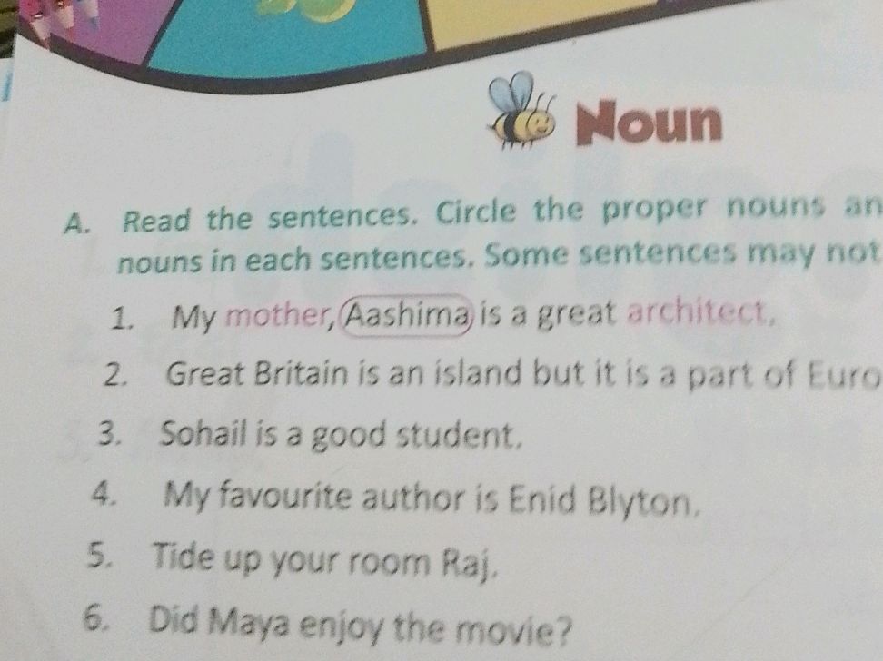 A. Read the sentences. Circle the proper | StudyX