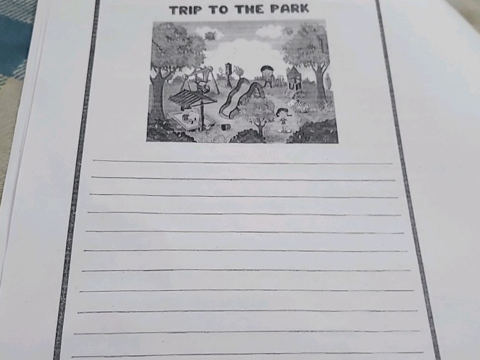 The image depicts a scene at a park. The | StudyX
