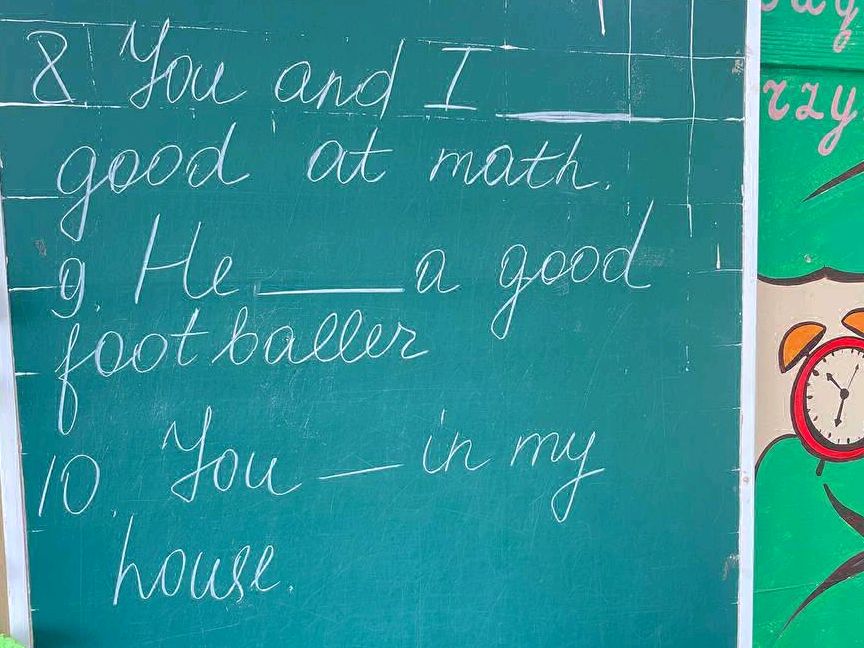 8. You and I ____ good at math. 9. He ____ | StudyX
