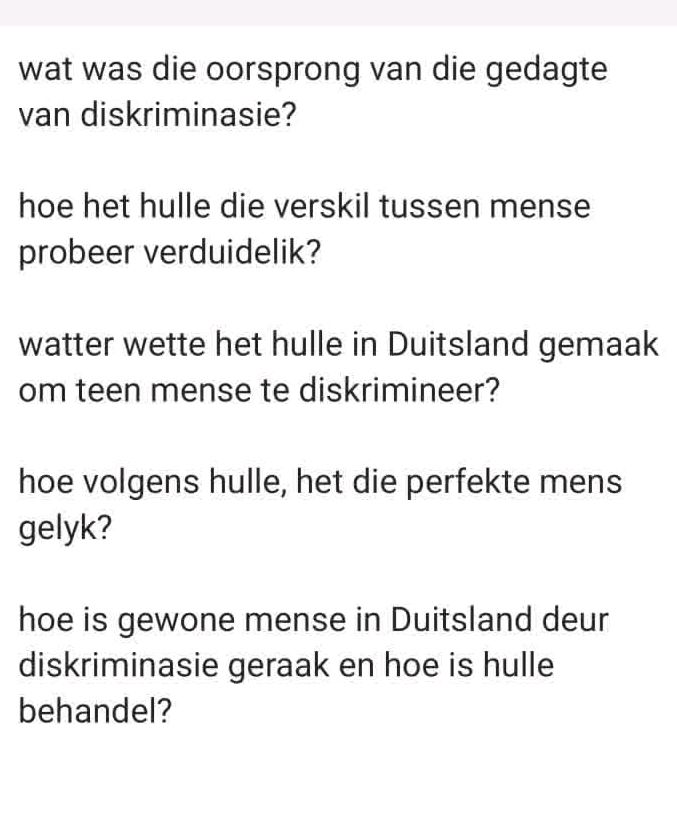 wat was die oorsprong van die gedagte van | StudyX