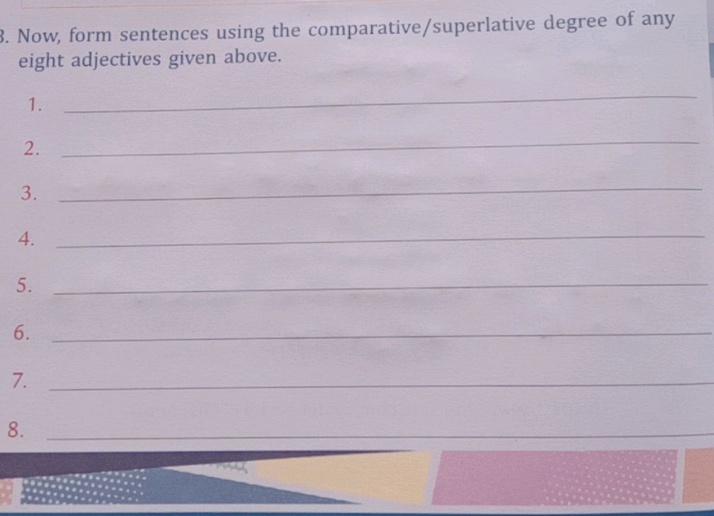 3. Now, form sentences using the | StudyX