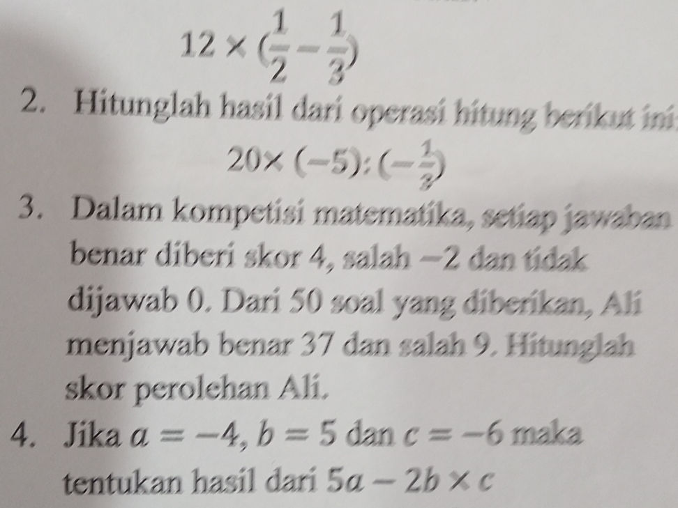 2. Hitunglah hasil dari operasi hitung | StudyX