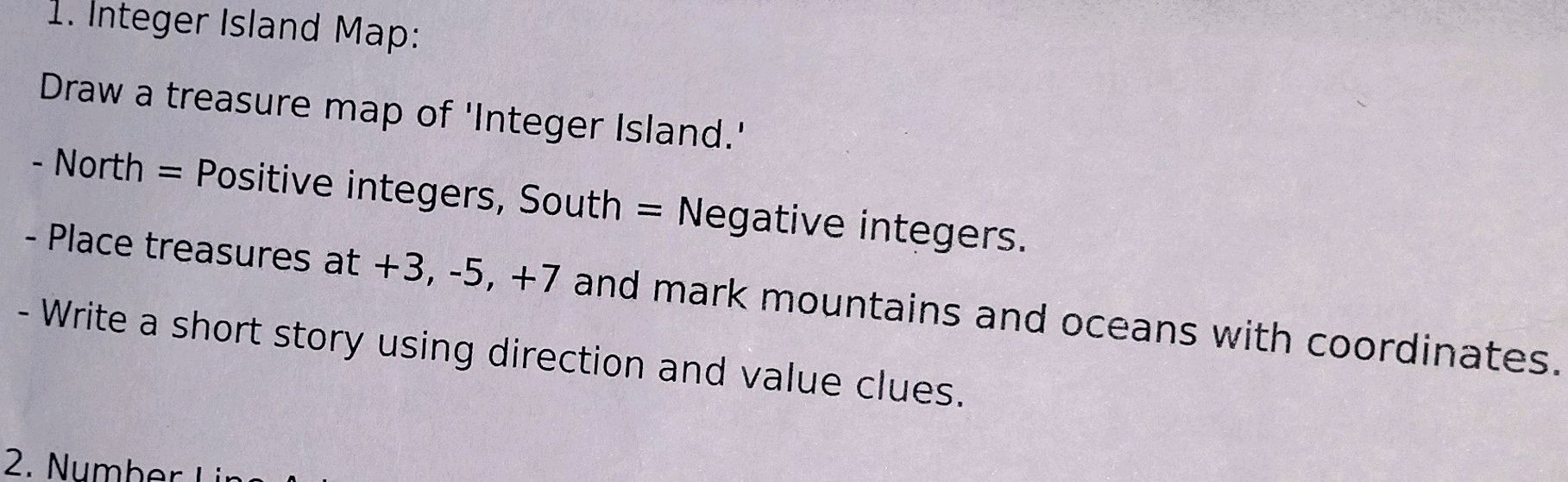 1. Integer Island Map: Draw a treasure map | StudyX