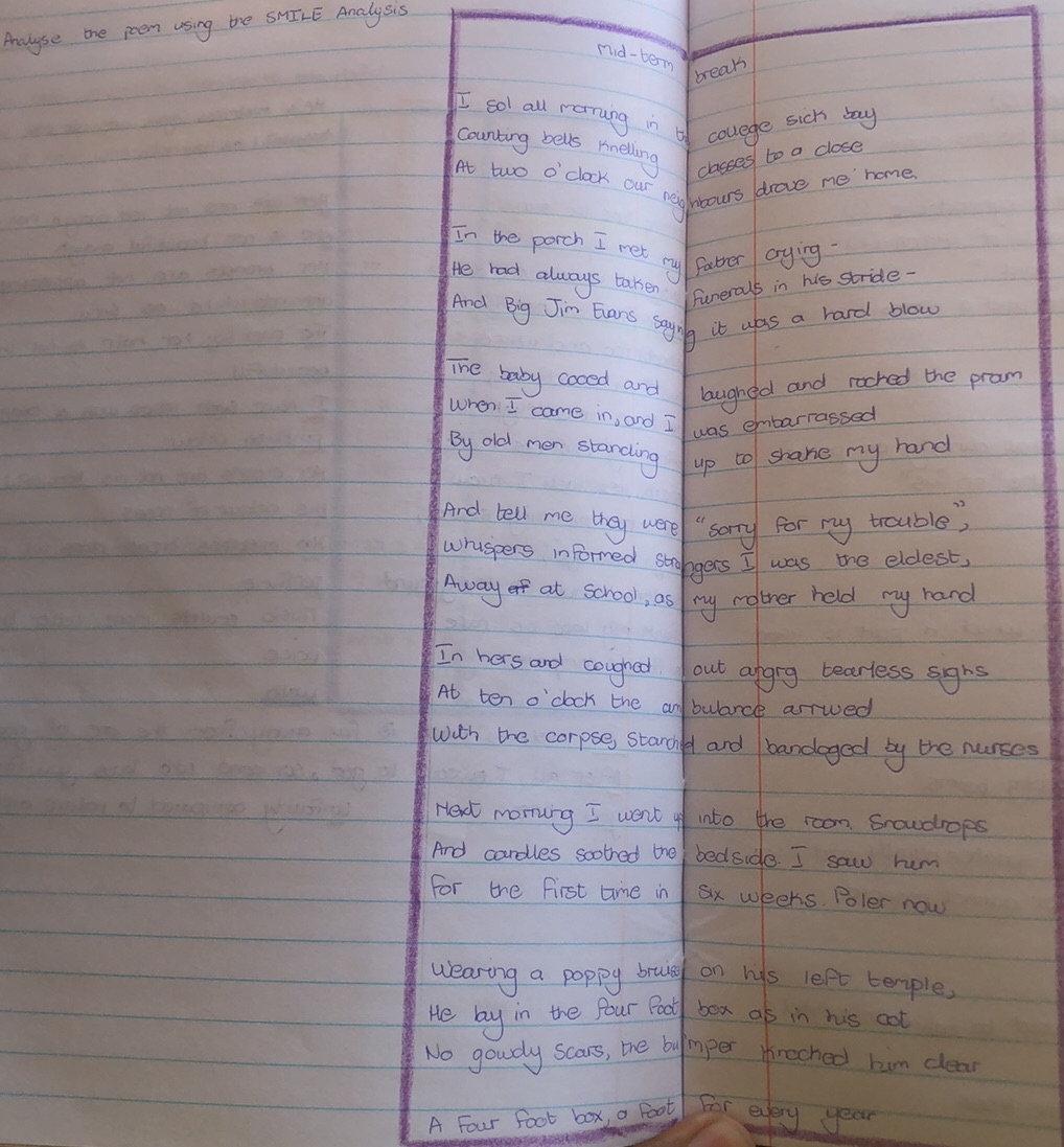 Analyse the poem using the SMILE Analysis | StudyX