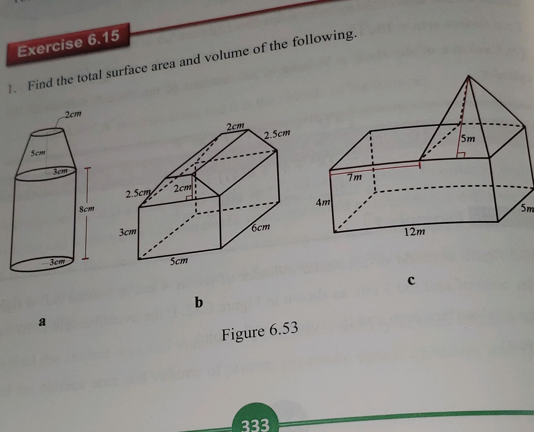 1. Find the total surface area and volume of | StudyX