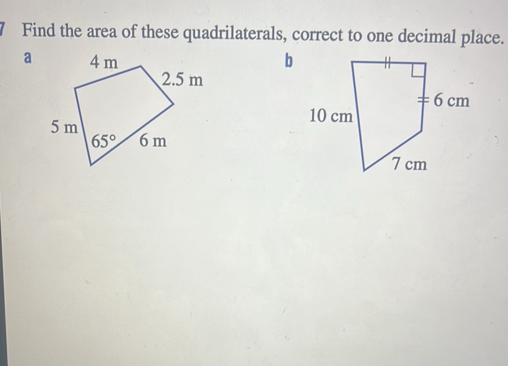 7 Find the area of these quadrilaterals, | StudyX