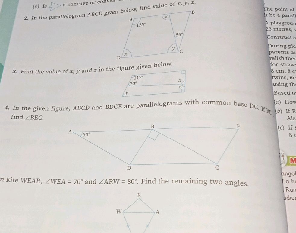 2. In the parallelogram ABCD given below, | StudyX