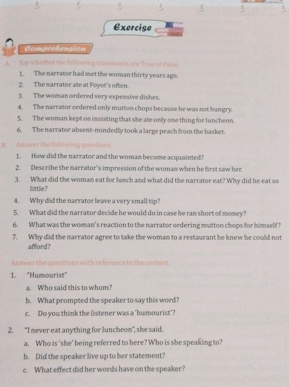 A. Say whether the following statements are | StudyX