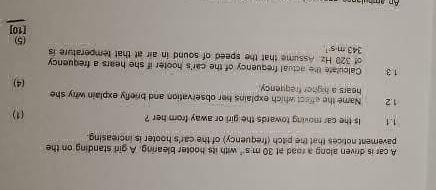 A car is driven along a road at 30 m⋅s⁻¹ | StudyX