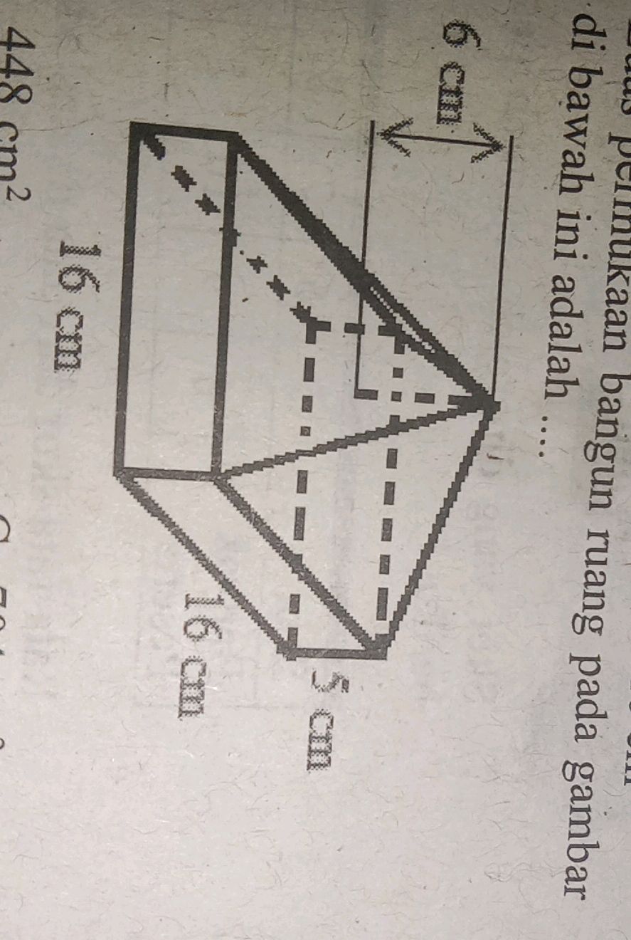Luas permukaan bangun ruang pada gambar di | StudyX