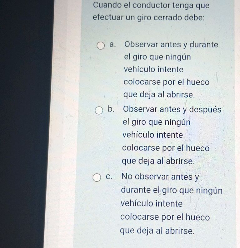 Cuando el conductor tenga que efectuar un | StudyX