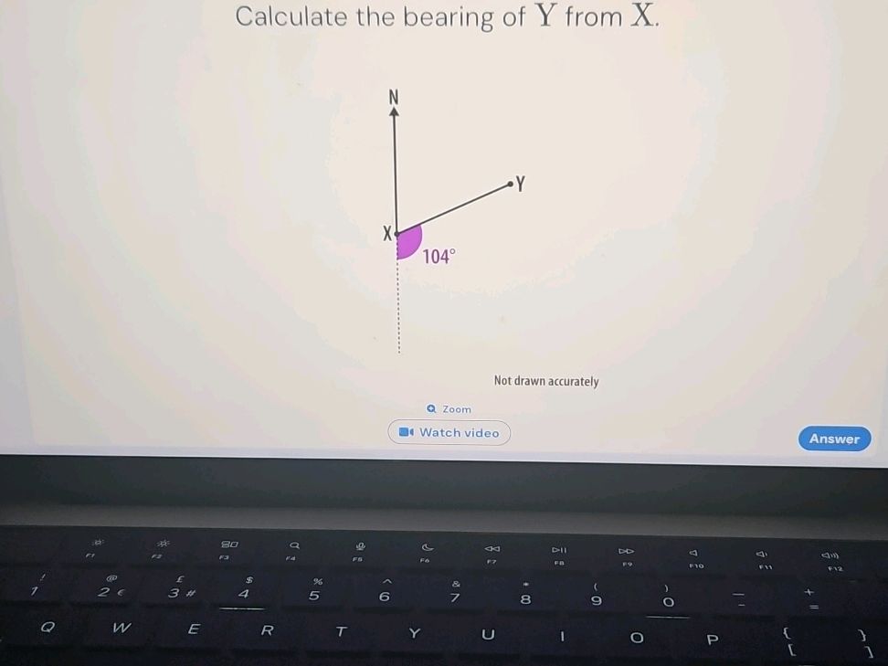 Calculate the bearing of Y from X. The | StudyX