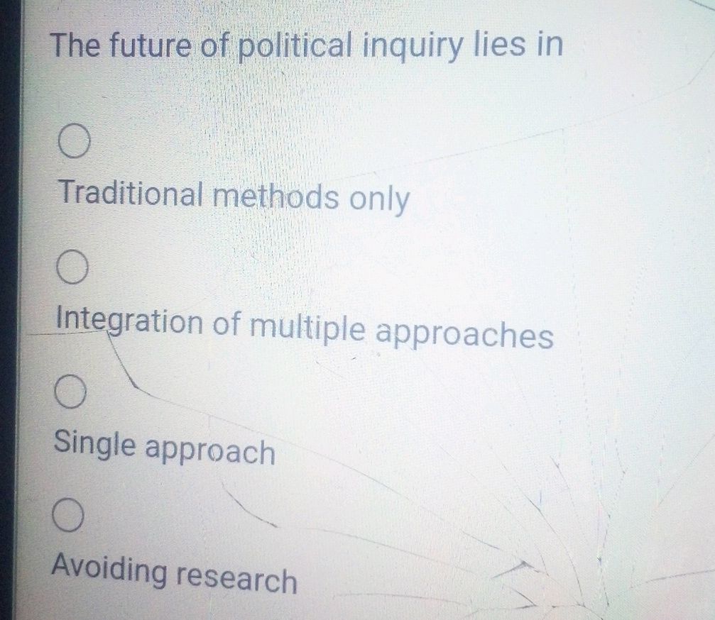 The future of political inquiry lies in | StudyX