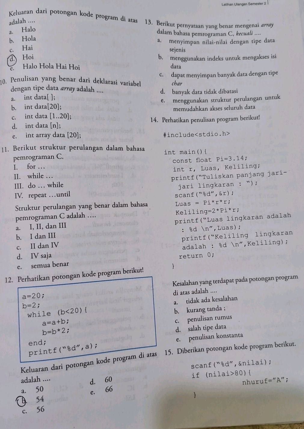 10. Penulisan yang benar dari deklarasi | StudyX