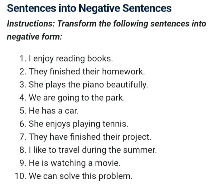 Instructions: Transform the following | StudyX