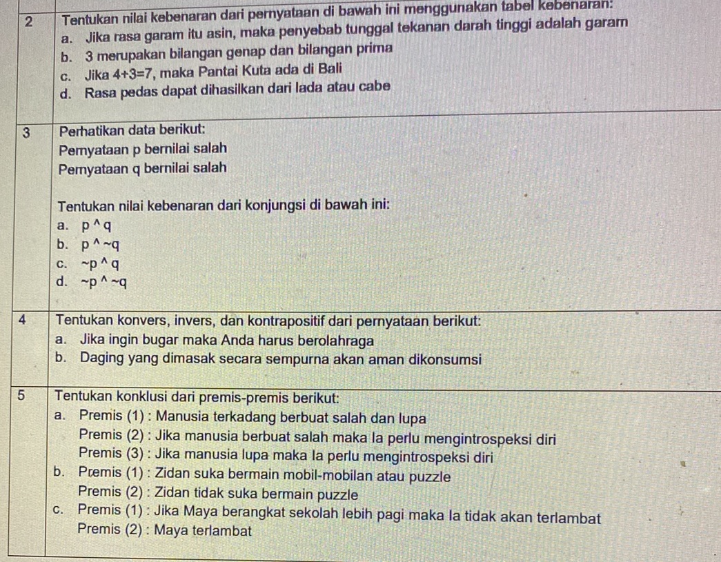 2. Tentukan nilai kebenaran dari pernyataan | StudyX