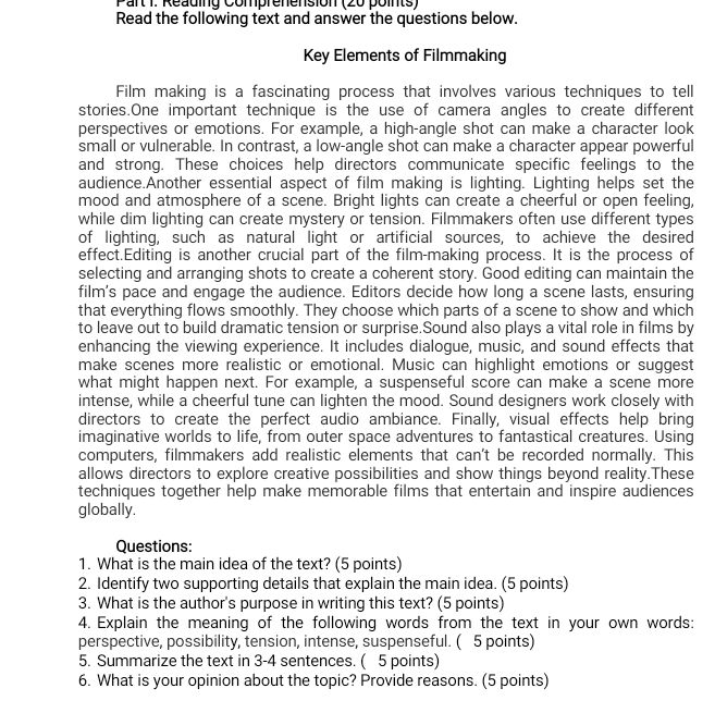 Read the following text and answer the | StudyX