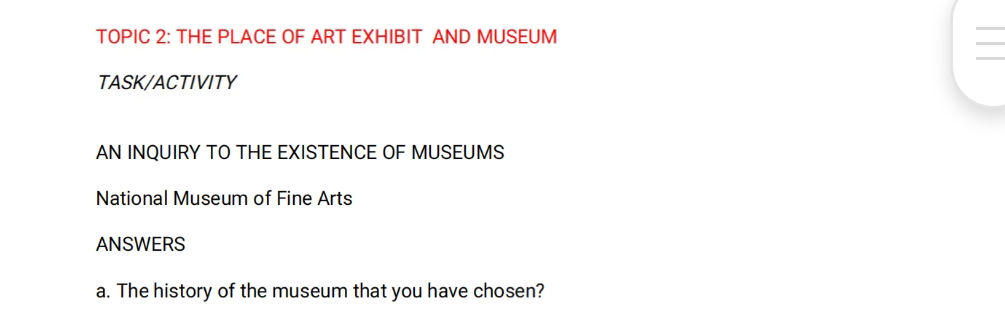 AN INQUIRY TO THE EXISTENCE OF MUSEUMS | StudyX