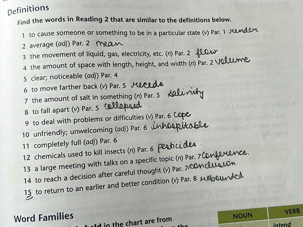 Definitions Find the words in Reading 2 that | StudyX