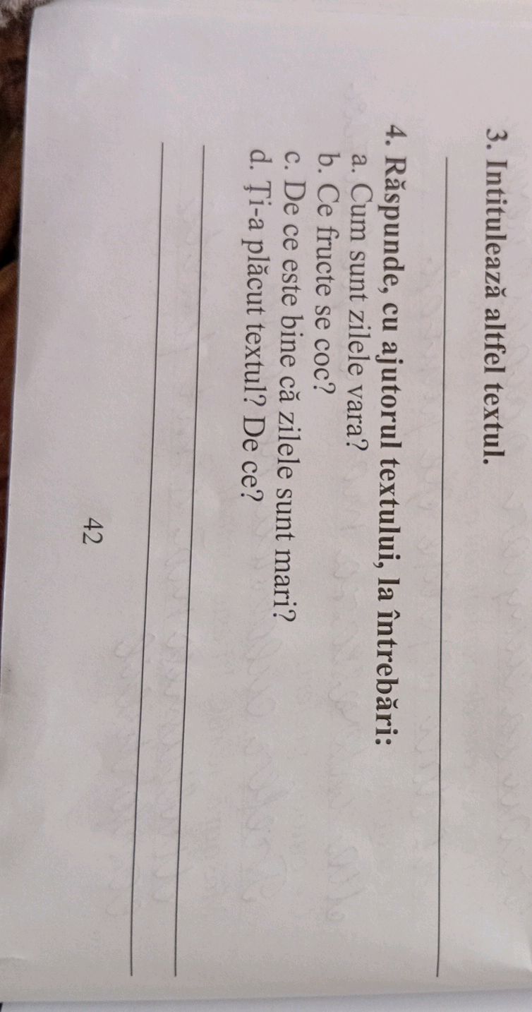 4. Răspunde, cu ajutorul textului, la | StudyX