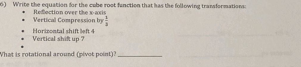 6) Write the equation for the cube root | StudyX