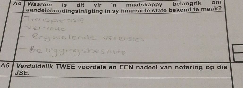 A4 Waarom is dit vir 'n maatskappy belangrik | StudyX