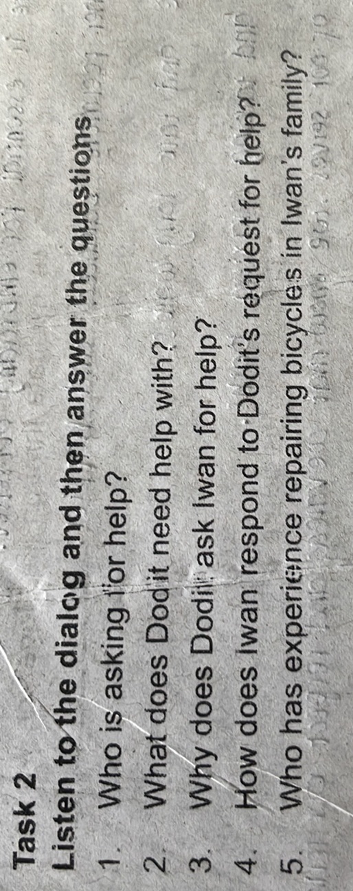 Task 2 Listen to the dialog and then answer | StudyX