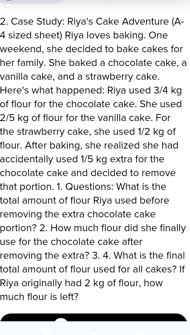 2. Case Study: Riya's Cake Adventure (A-4 | StudyX