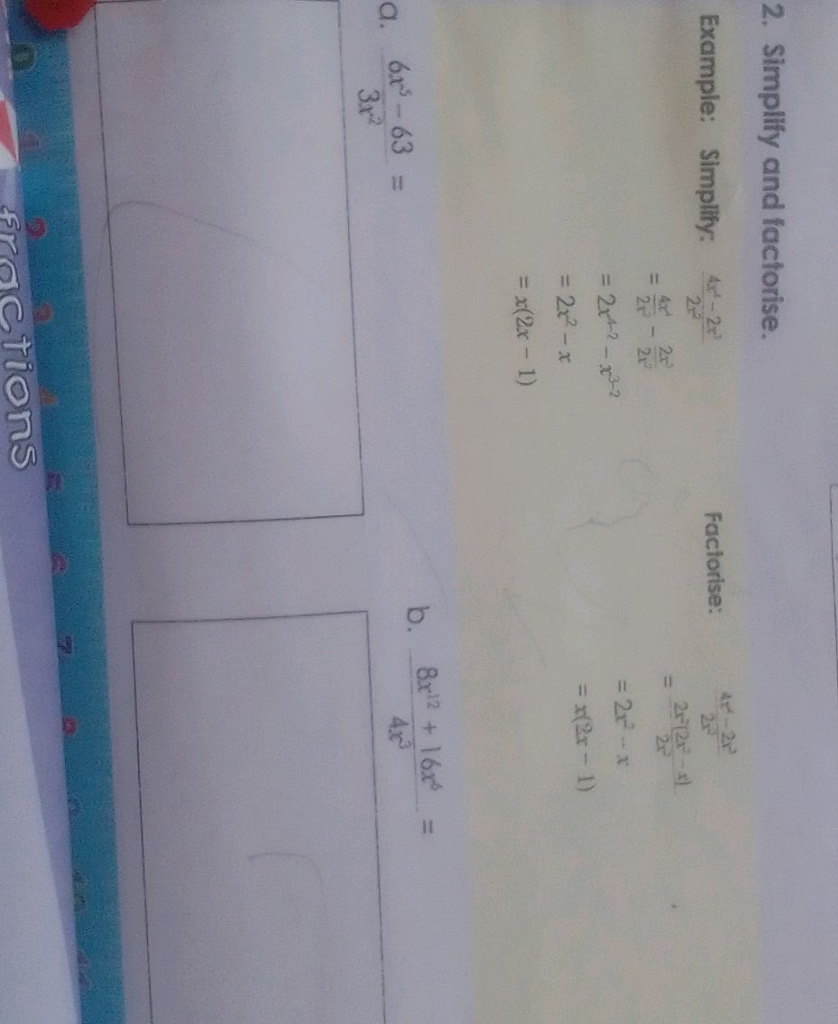 2. Simplify and factorise. Example: | StudyX