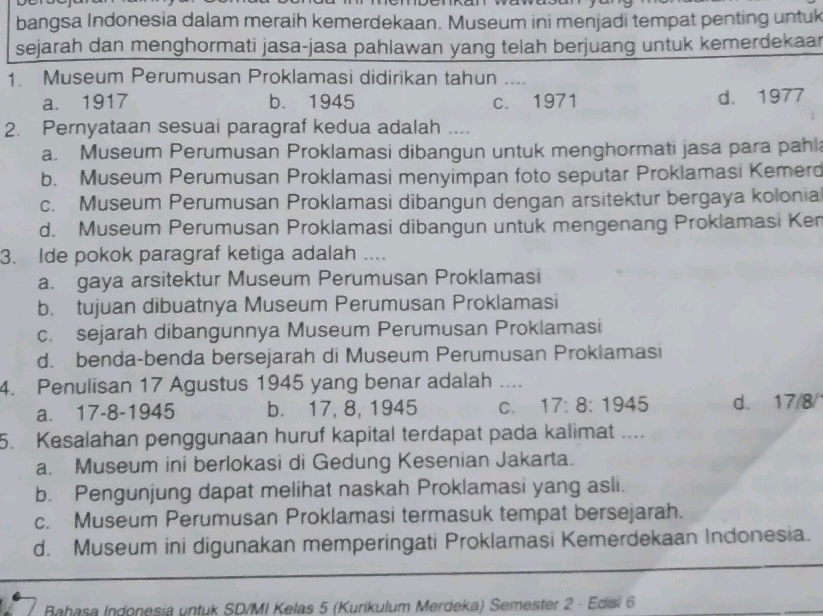 1. Museum Perumusan Proklamasi didirikan | StudyX
