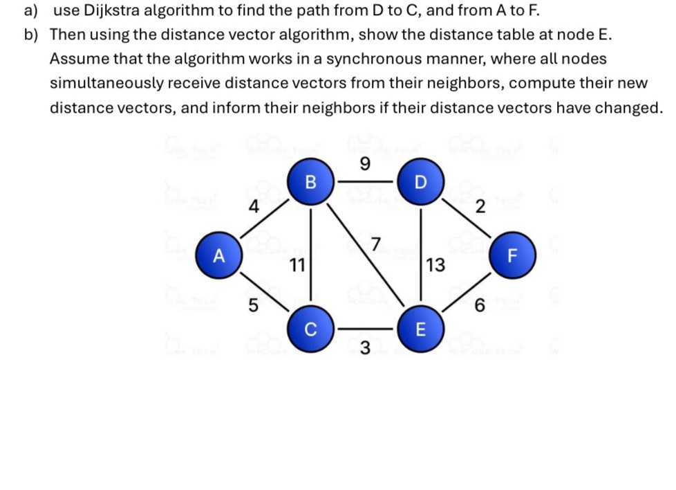 a) use Dijkstra algorithm to find the path | StudyX