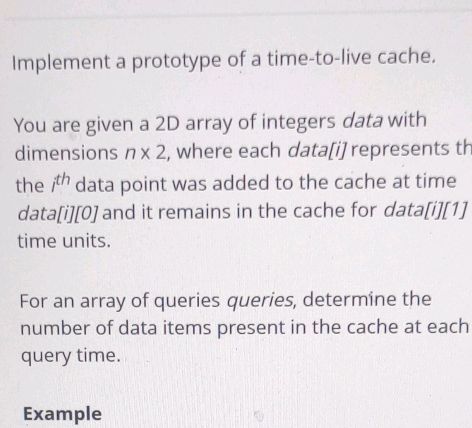 Implement a prototype of a time-to-live | StudyX