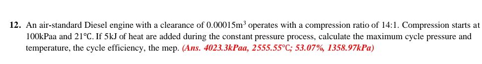 12. An air-standard Diesel engine with a | StudyX
