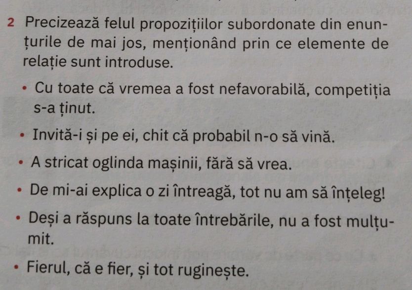 2 Precizează felul propozițiilor subordonate | StudyX