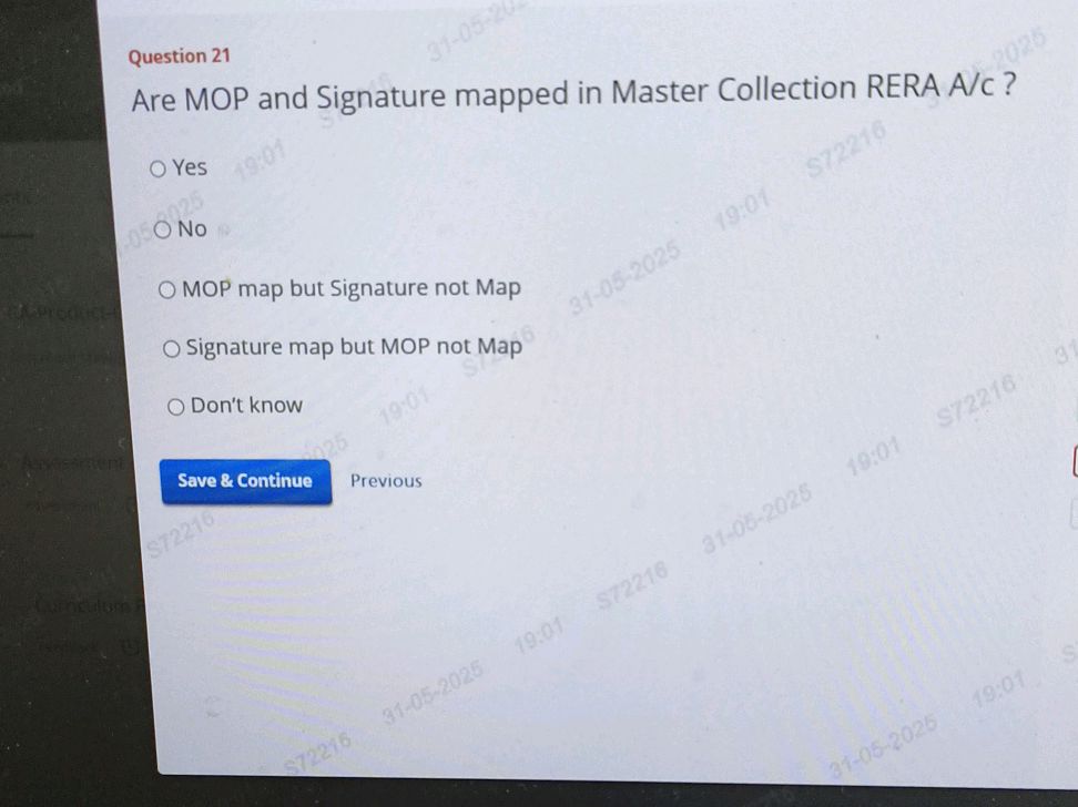 Question 21 Are MOP and Signature mapped in | StudyX