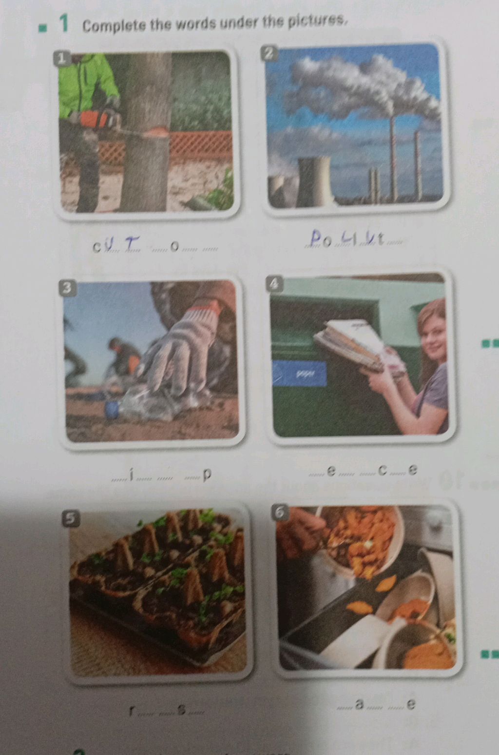 1 Complete the words under the pictures. 1. | StudyX
