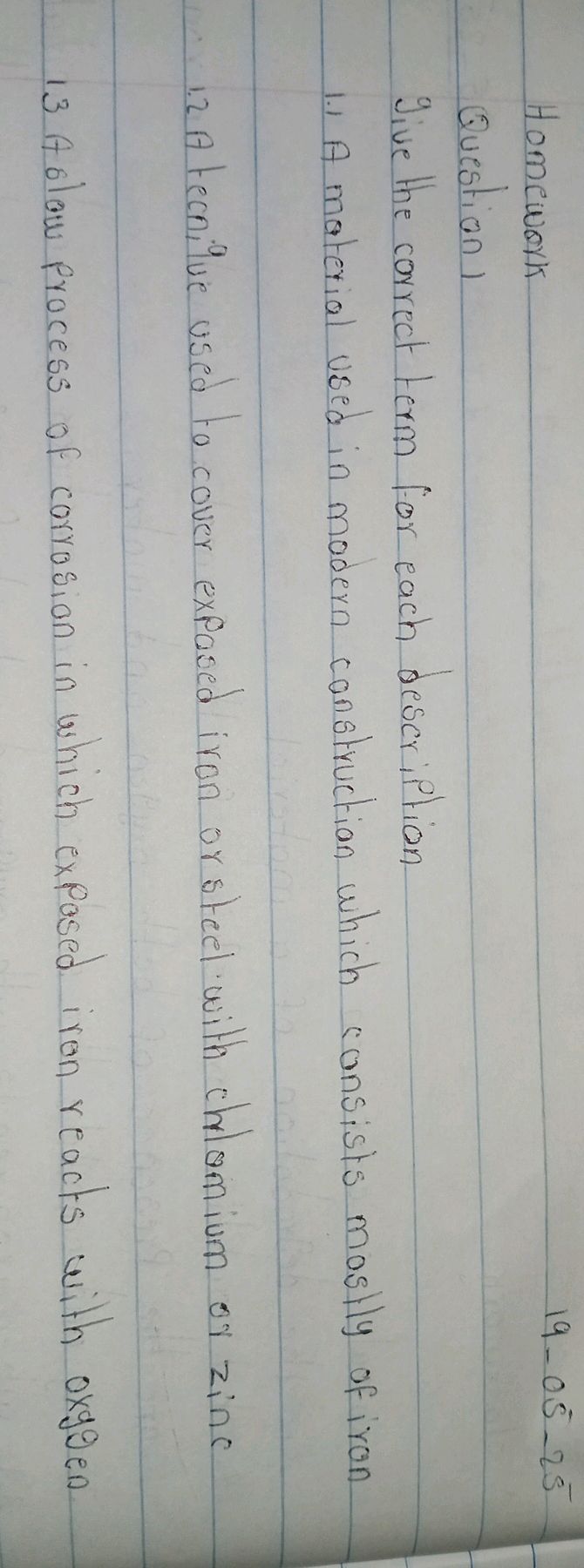 Give the correct term for each description. | StudyX