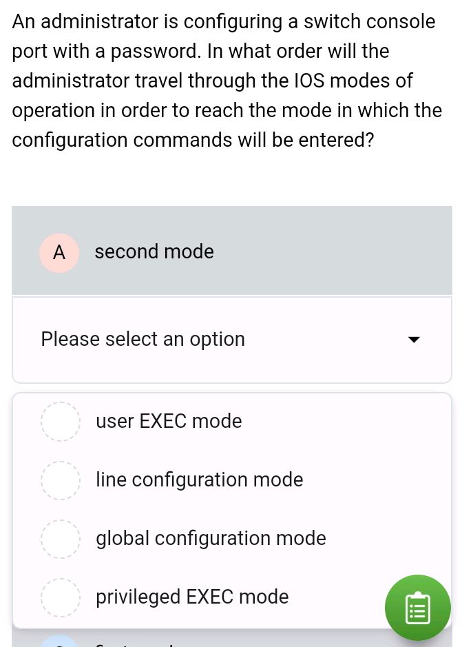An administrator is configuring a switch | StudyX
