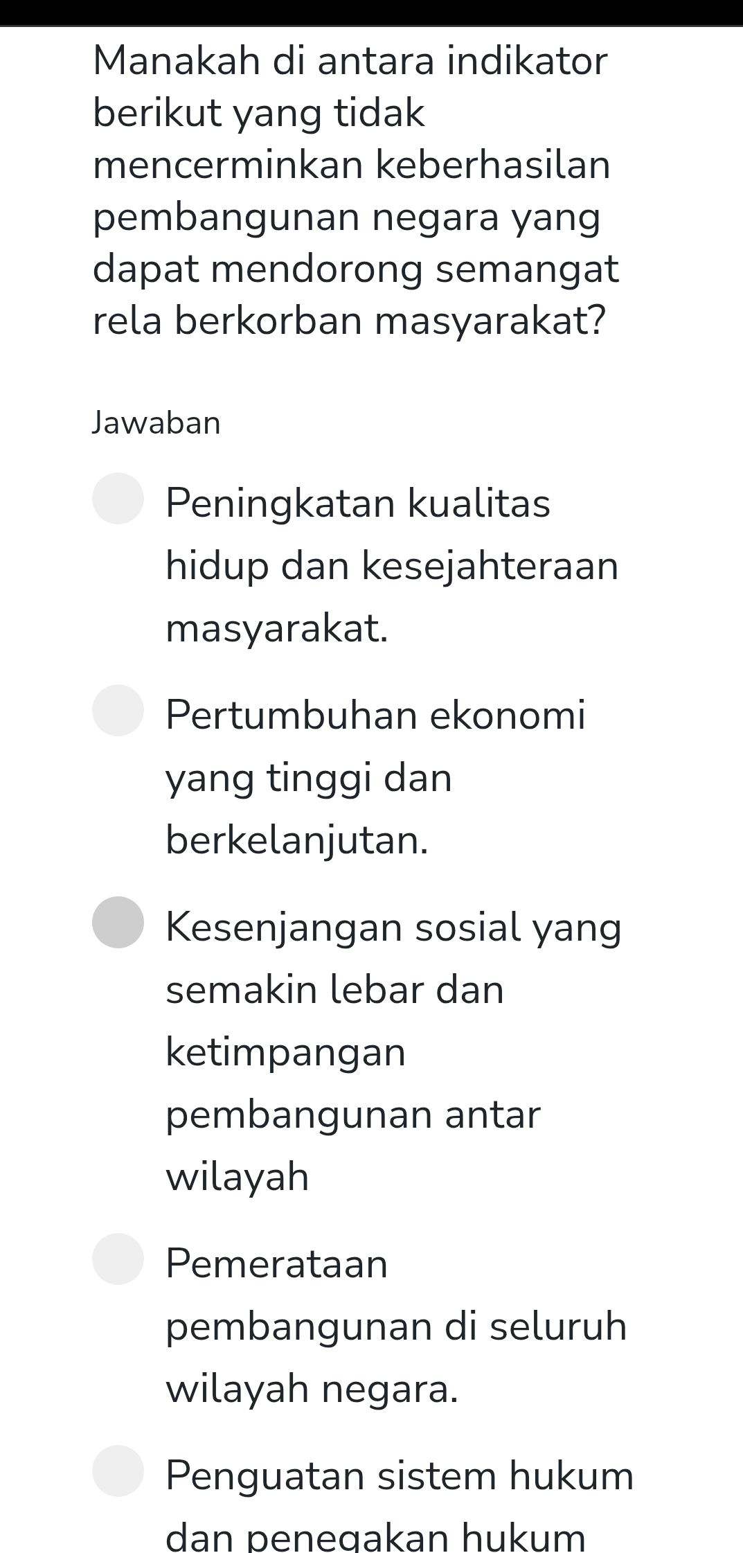 Manakah di antara indikator berikut yang | StudyX